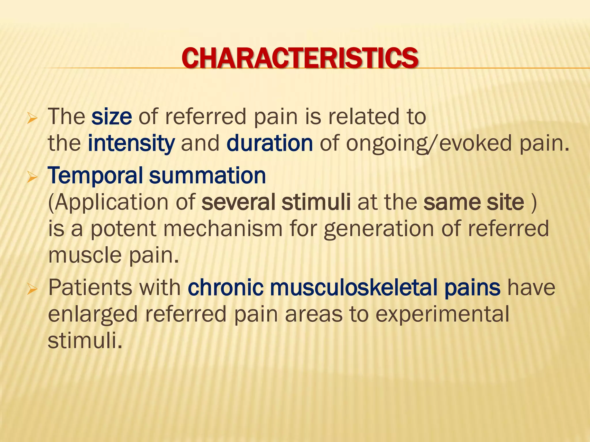 Referred pain; physiology - April 2015 | PPT | Free Download