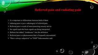 Referred pain dr ahmed | PPTX