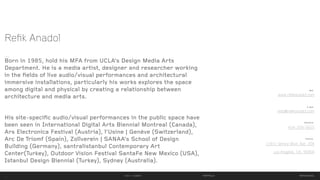 Refik Anadol / Current Portfolio | PDF