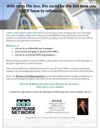 Refi Last Time Ever Refi Flyer | PDF | Home Financing | Personal Debt