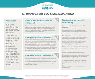 Refinance for Business Explained - Shire Leasing | PDF