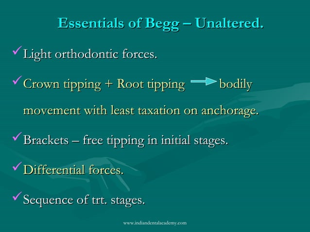 Refined begg – modifications and their rationale /certified fixed ...