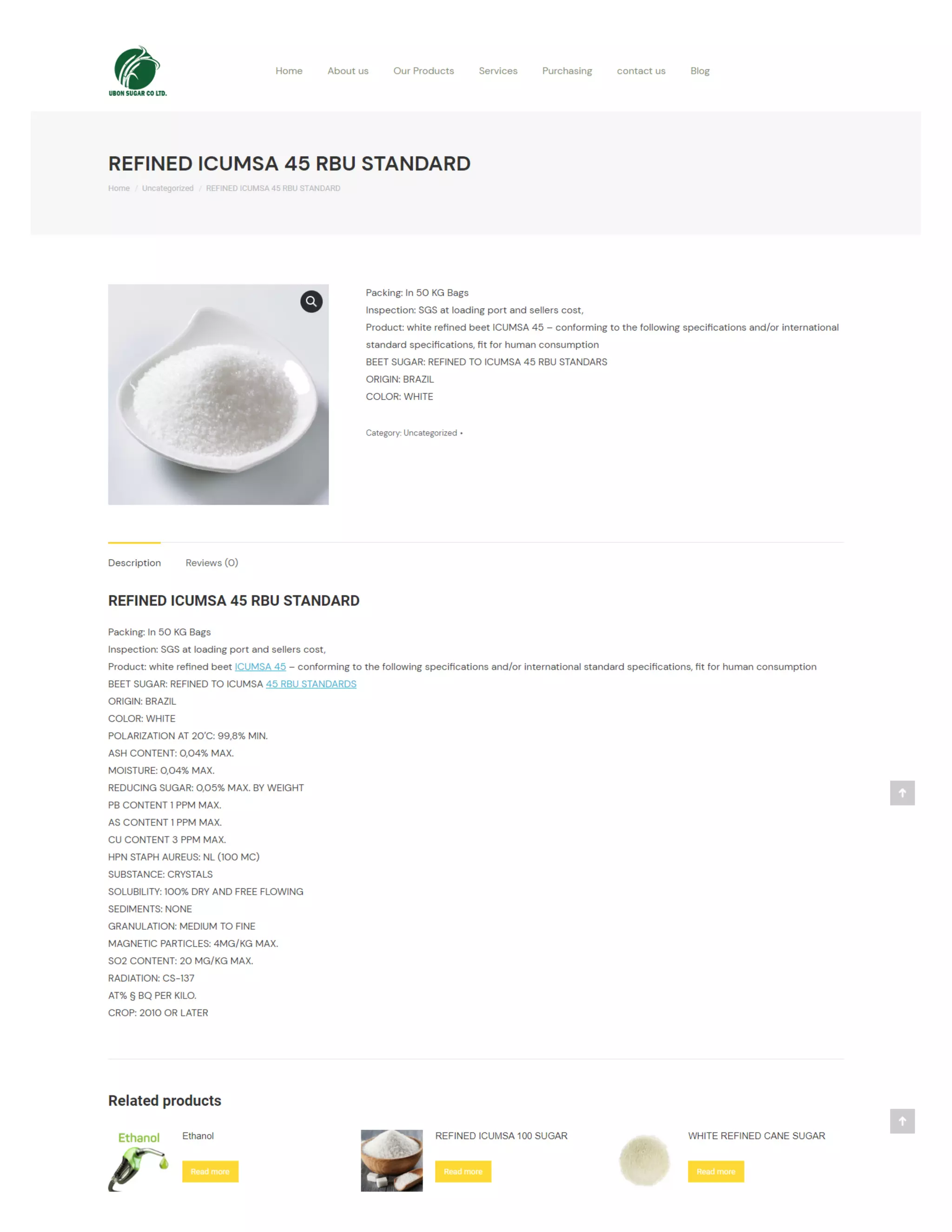 REFINED ICUMSA 45 RBU STANDARD | PDF