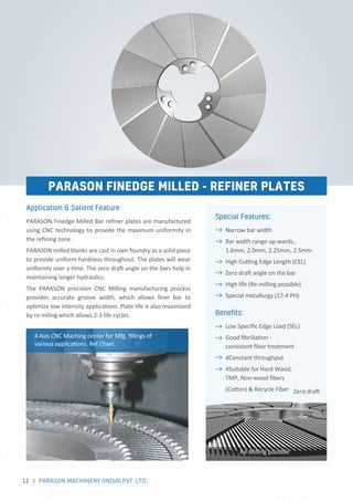 Refiner Plates For Pulp & Paper Mill - Parason Machinery | PDF