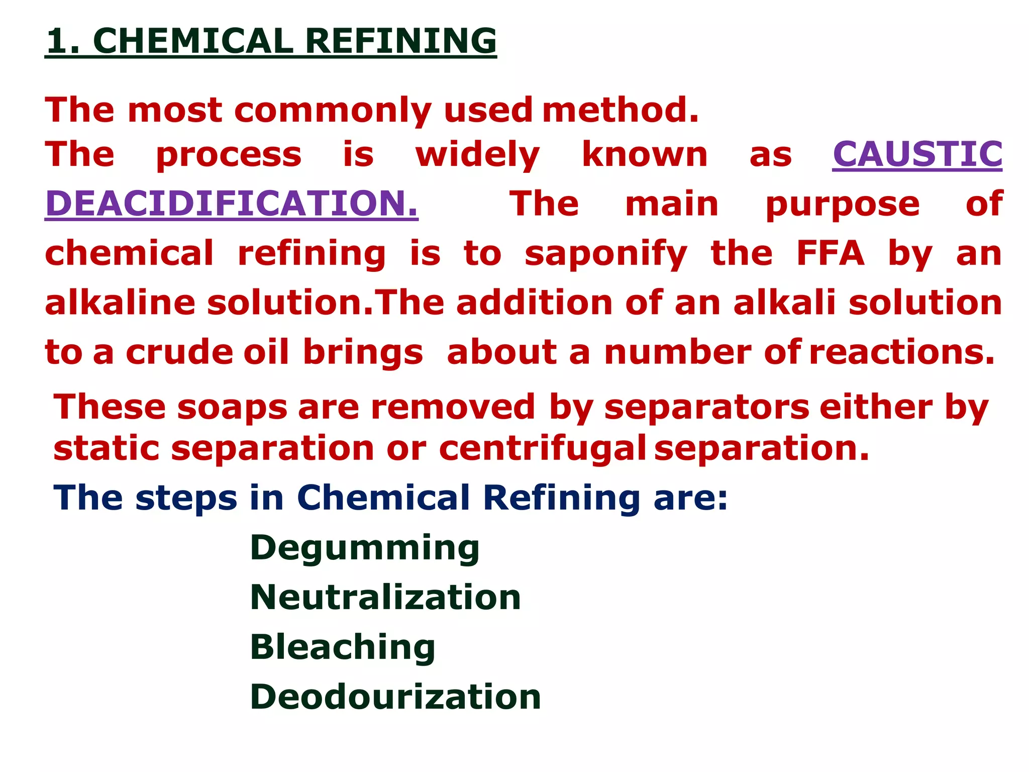 Refining of fats and oils | PDF