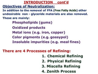 Refining of fats and oils | PDF