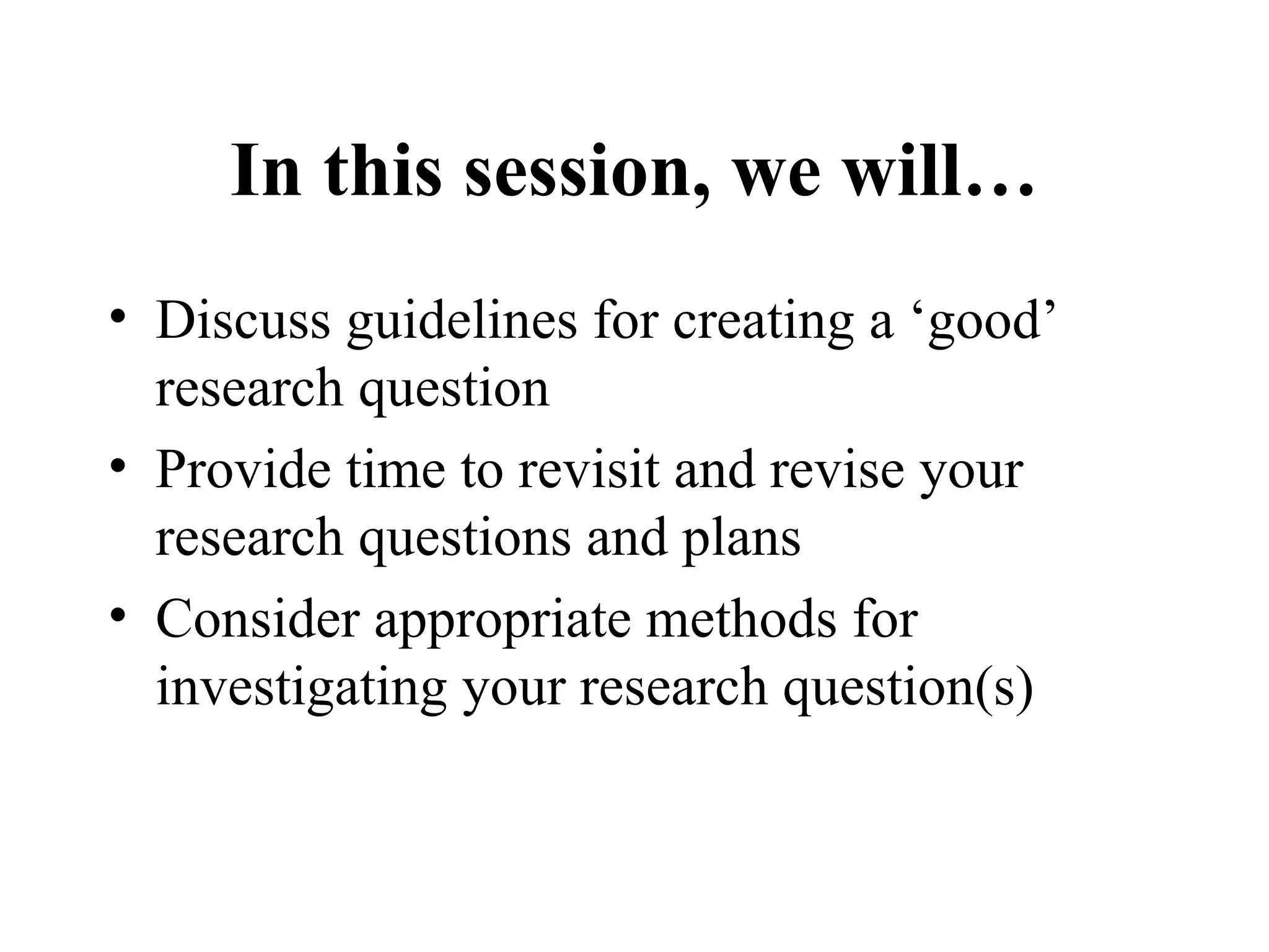 Refining research question2010 | PPT