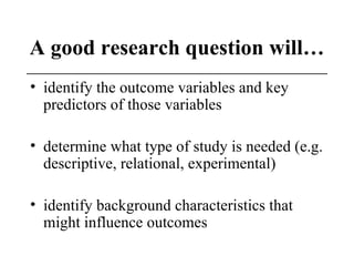 Refining research question2010 | PPT