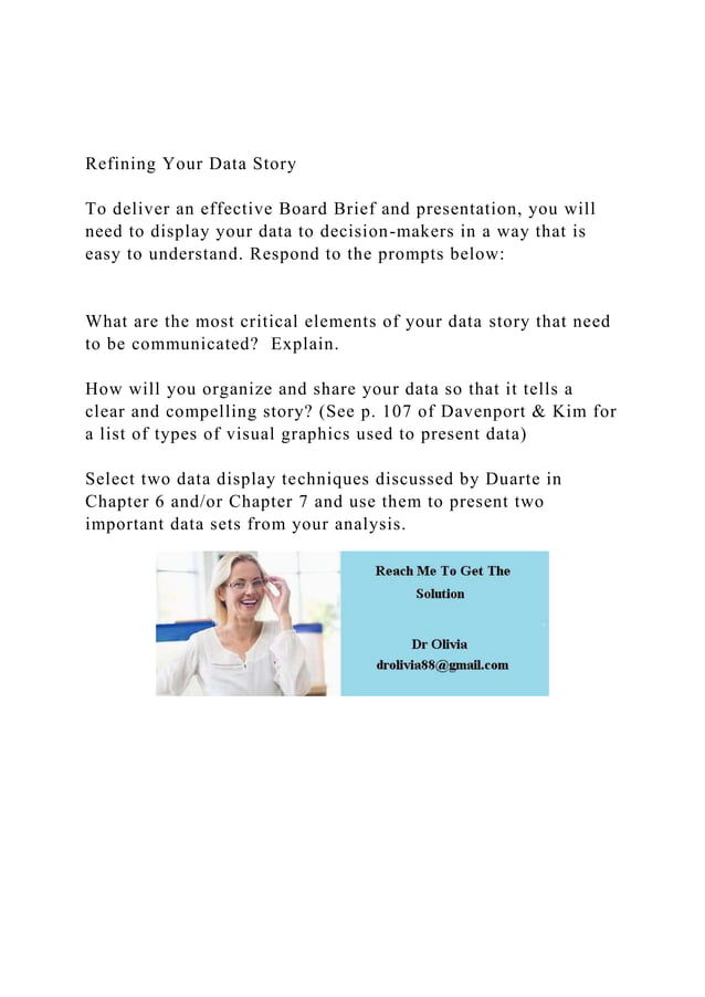 Refining Your Data StoryTo deliver an effective Board Brief .docx