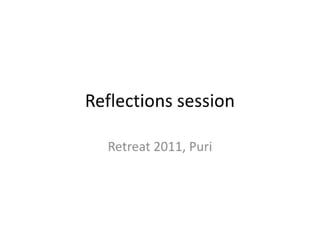 Reflections session | PDF