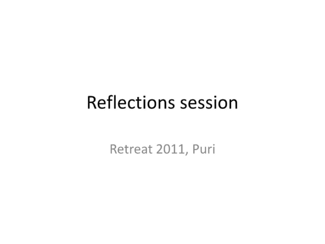 Reflections session | PDF
