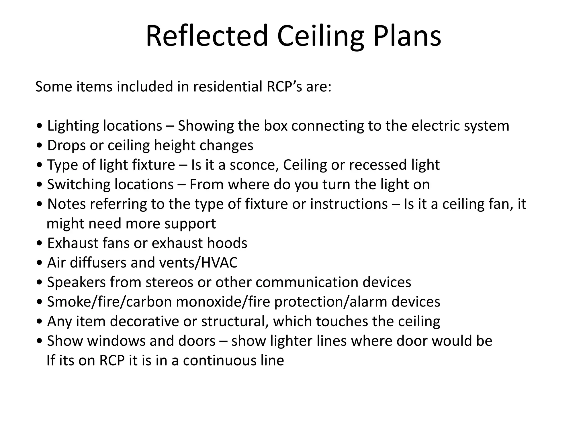 Reflected Ceiling Plan RCP | PPTX