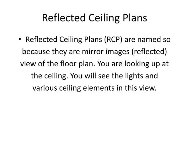 Reflected Ceiling Plan RCP | PPTX