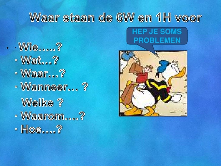 Reflecteren 6 w's & 1x h