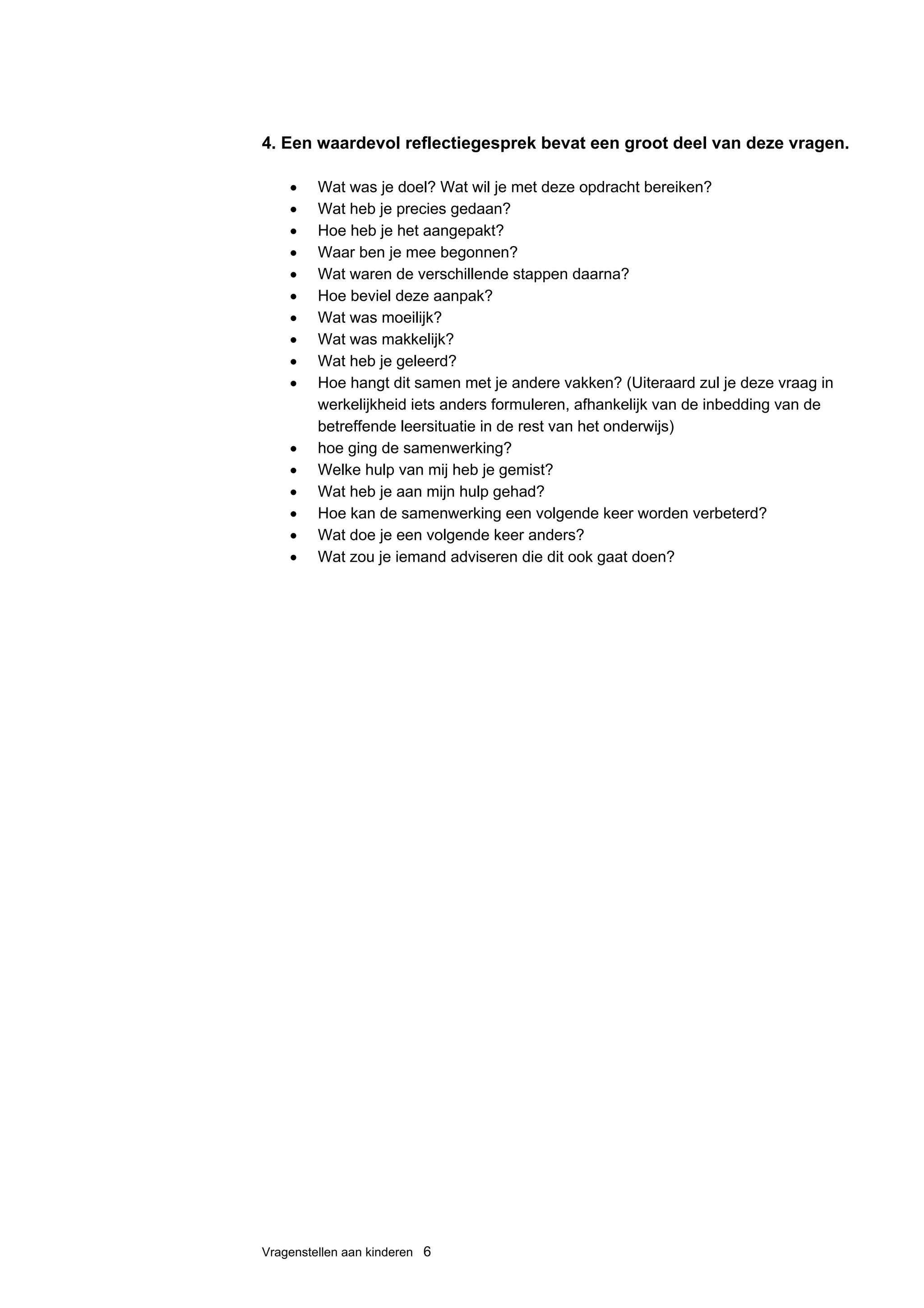 Reflectiegesprekken met _kinderen | PDF