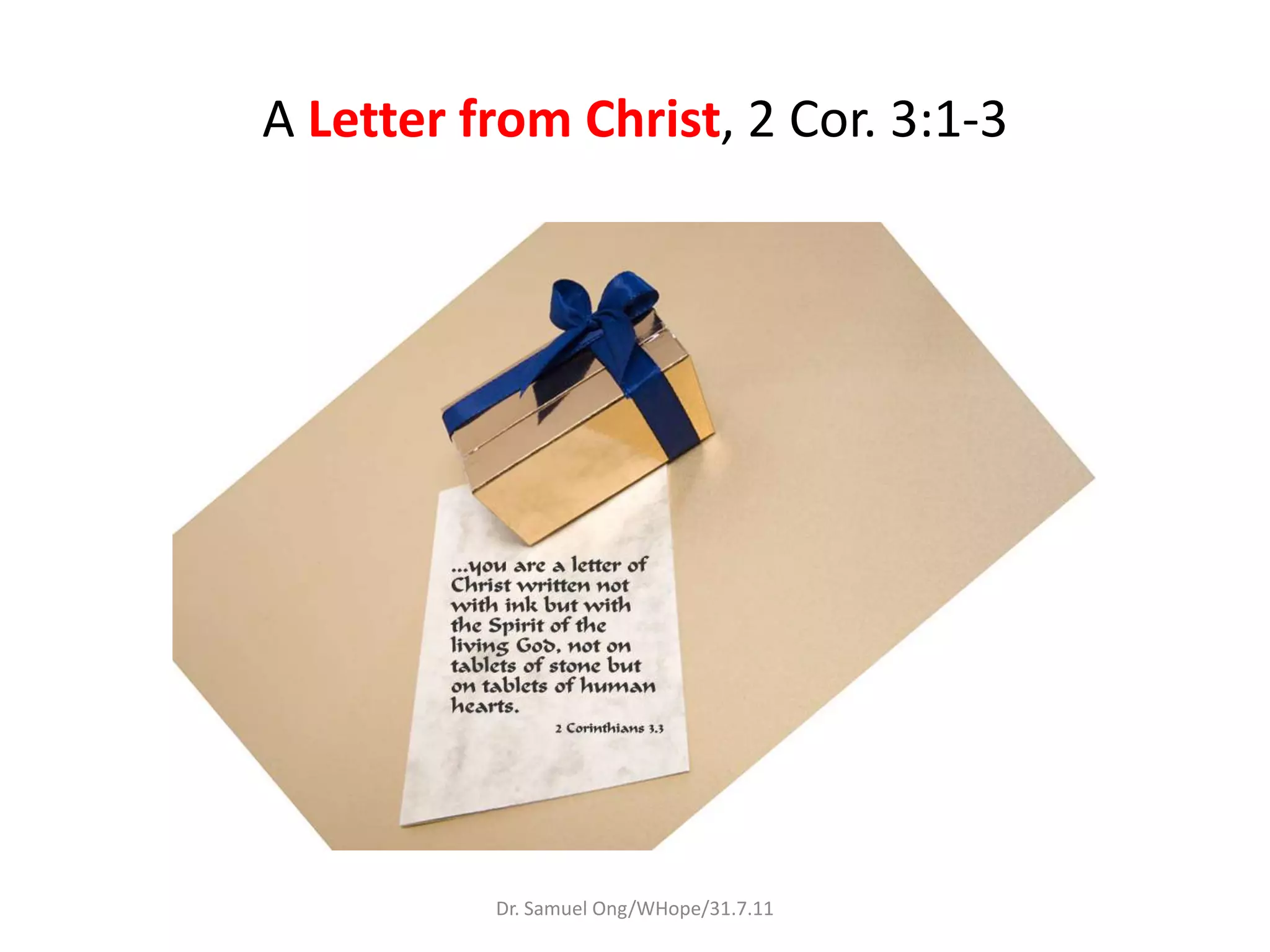 Reflecting God's Glory 2 Cor.3.18