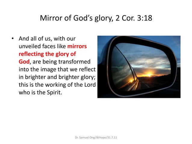 Reflecting God's Glory 2 Cor.3.18
