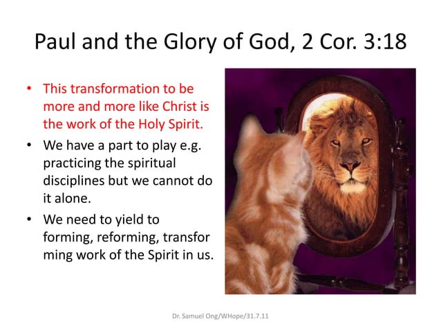 Reflecting God's Glory 2 Cor.3.18