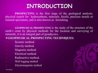Reflecting method of seismic prospecting | PPTX