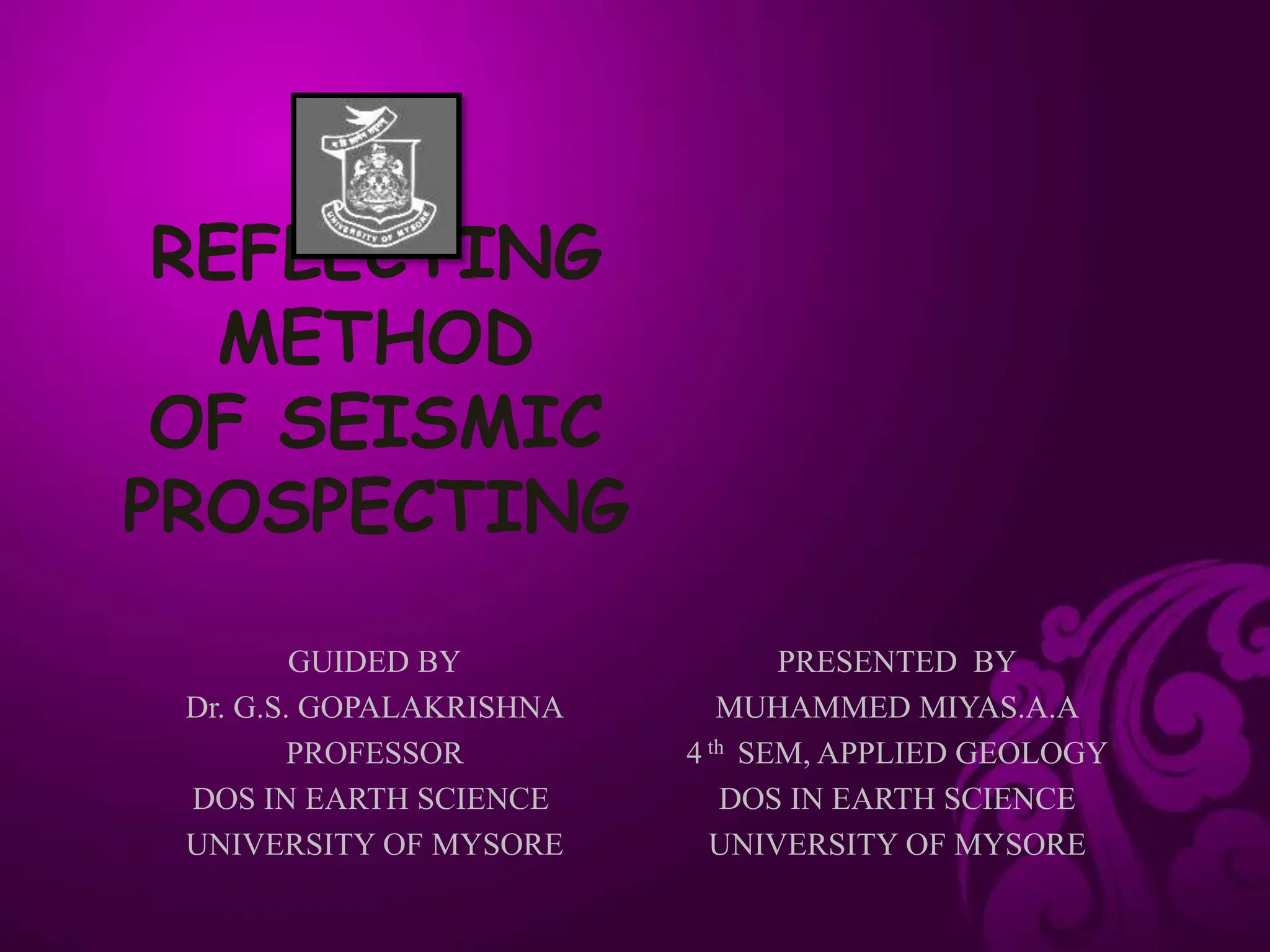 Reflecting method of seismic prospecting .pptx