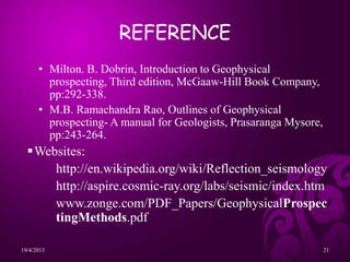 Reflecting method of seismic prospecting .pptx