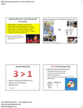 Reflecting on assessment: a tale of hope and ideals j mc-carthy | PDF