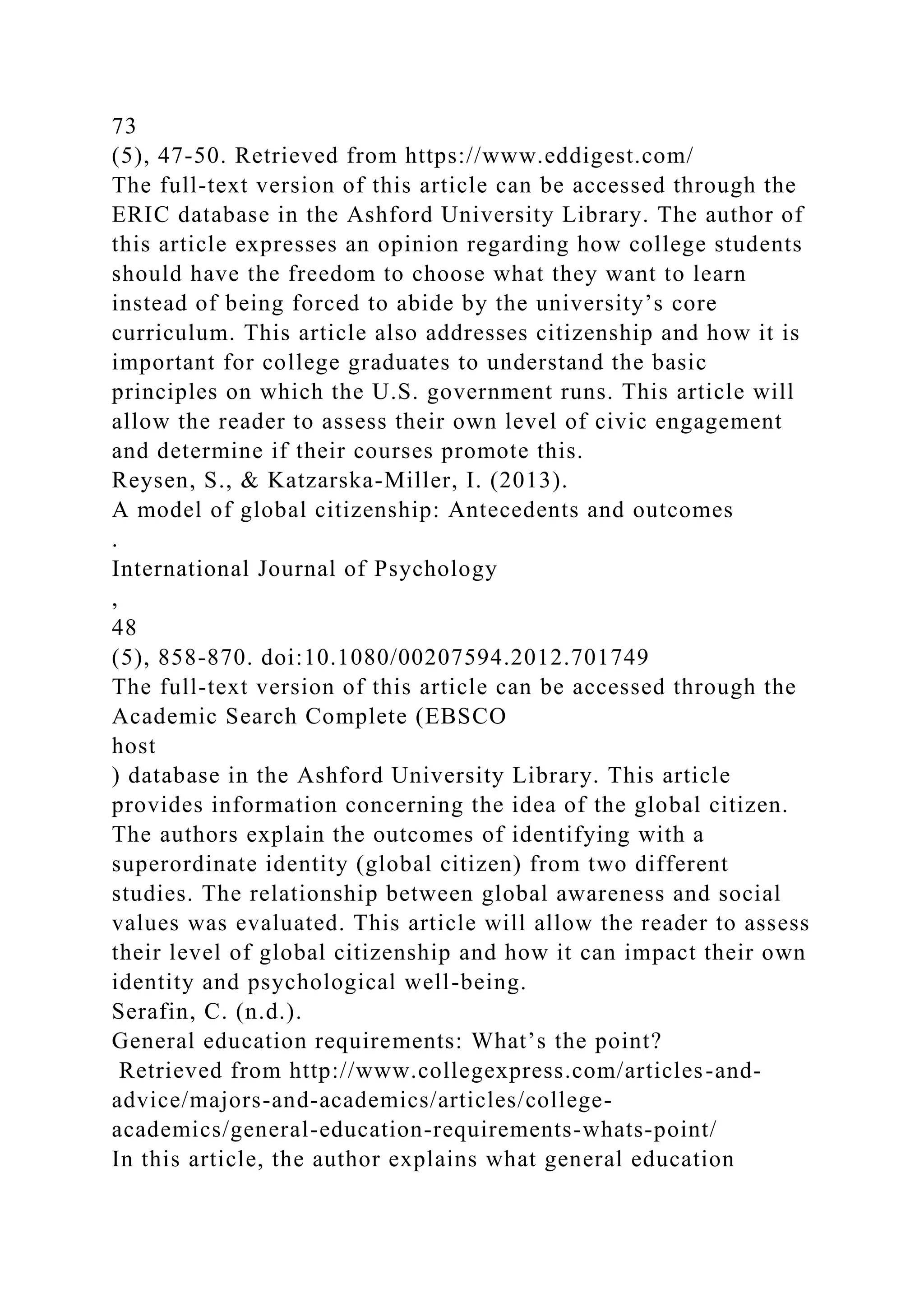 Reflecting on Personal Identity and Global CitizenshipReview the .docx