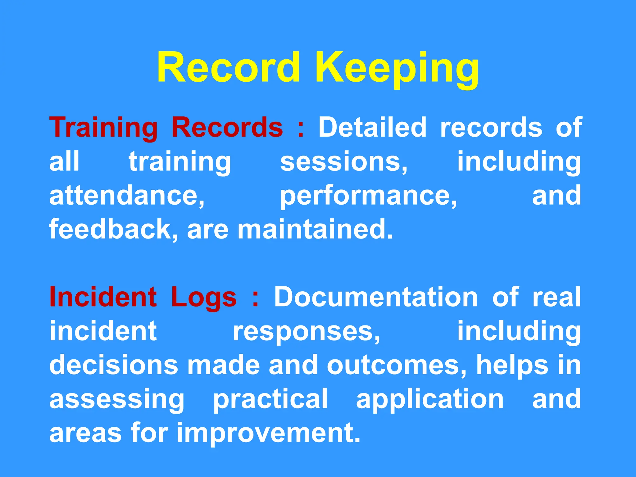 Reflecting Training Development Records of Bronze.ppt