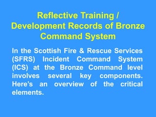 Reflecting Training Development Records of Bronze.ppt
