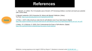 Reflecting, turning experience into insight | PPT