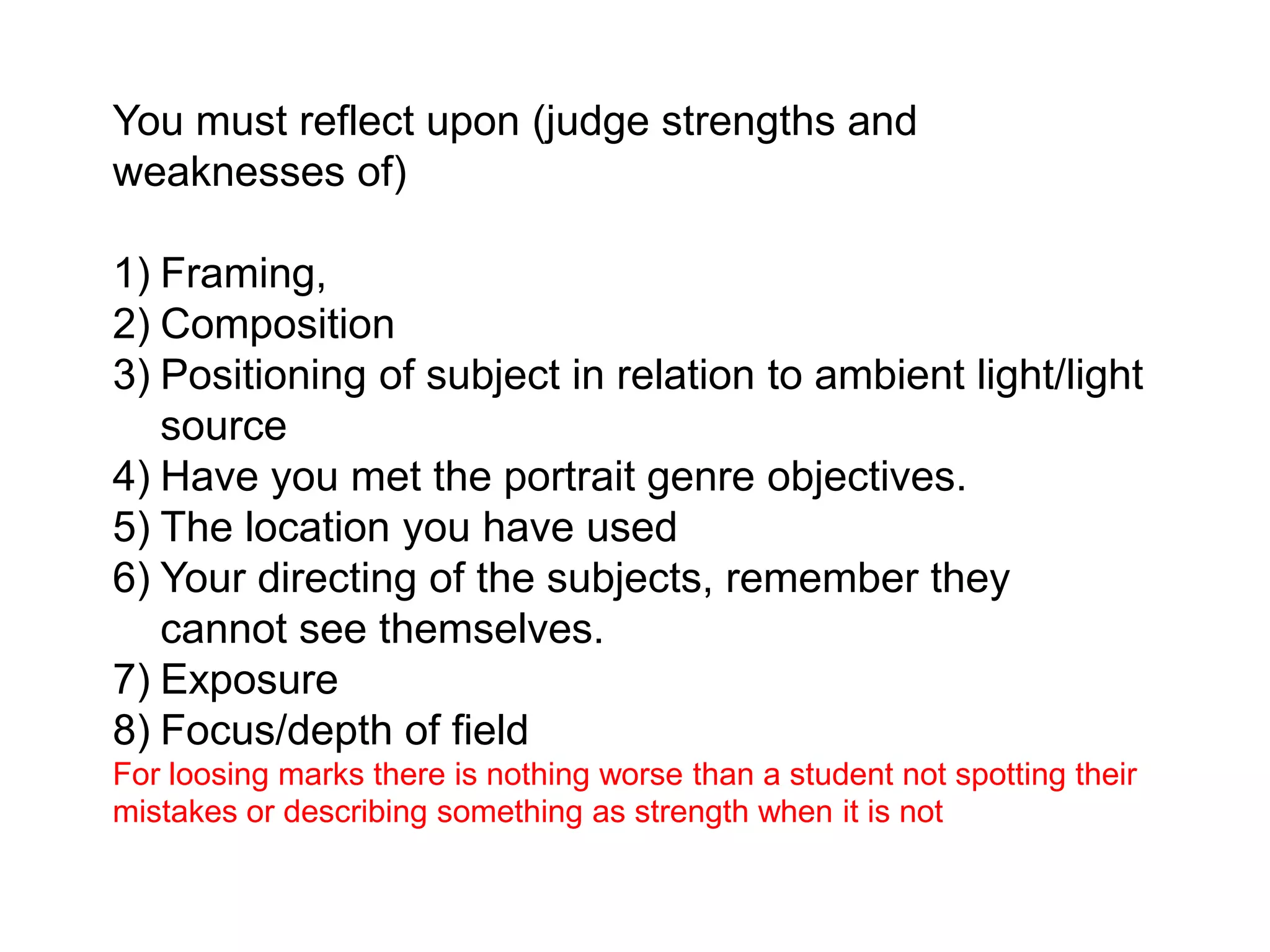 Reflecting upon your induction tasks | PPTX | Photography | Arts and Crafts