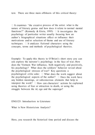 Reflect In the Critical Literary Theories (Links to an extern | PDF