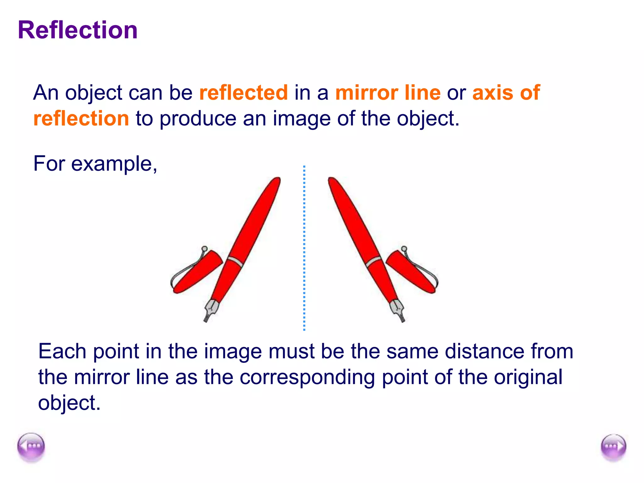 Geometric Transformation: Reflection | PPTX