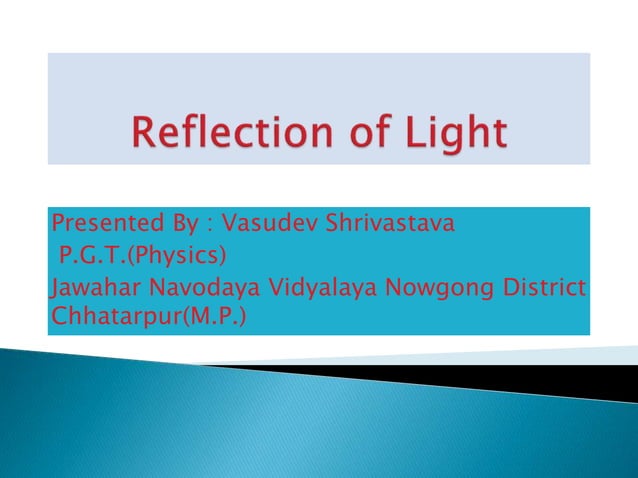Reflection of light | PPT