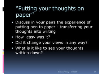 Reflection & Reflective Writing | PPTX