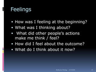 Reflection & Reflective Writing | PPT