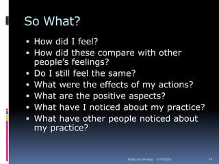 Reflection & Reflective Writing | PPT