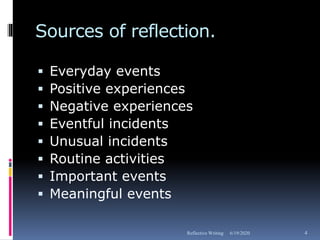 Reflection & Reflective Writing | PPTX