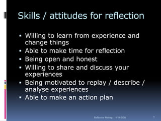 Reflection & Reflective Writing | PPTX