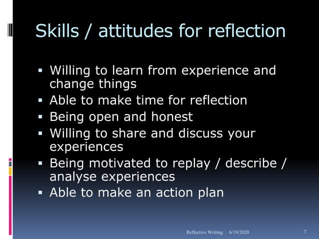 Reflection & Reflective Writing | PPTX