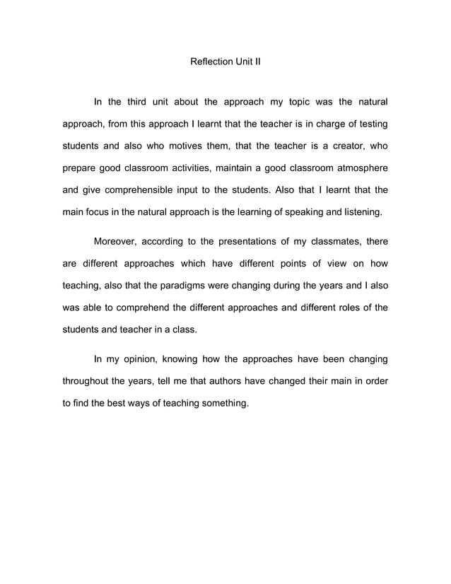 Reflection Unit II | PDF