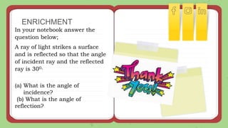 Reflection of Light in a Plain mirror_science 10 | PPTX