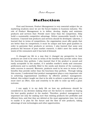 REFLECTION ON CONSUMER BEHAVIOR, METHODS OF RESEARCH AND PRODUCT ...