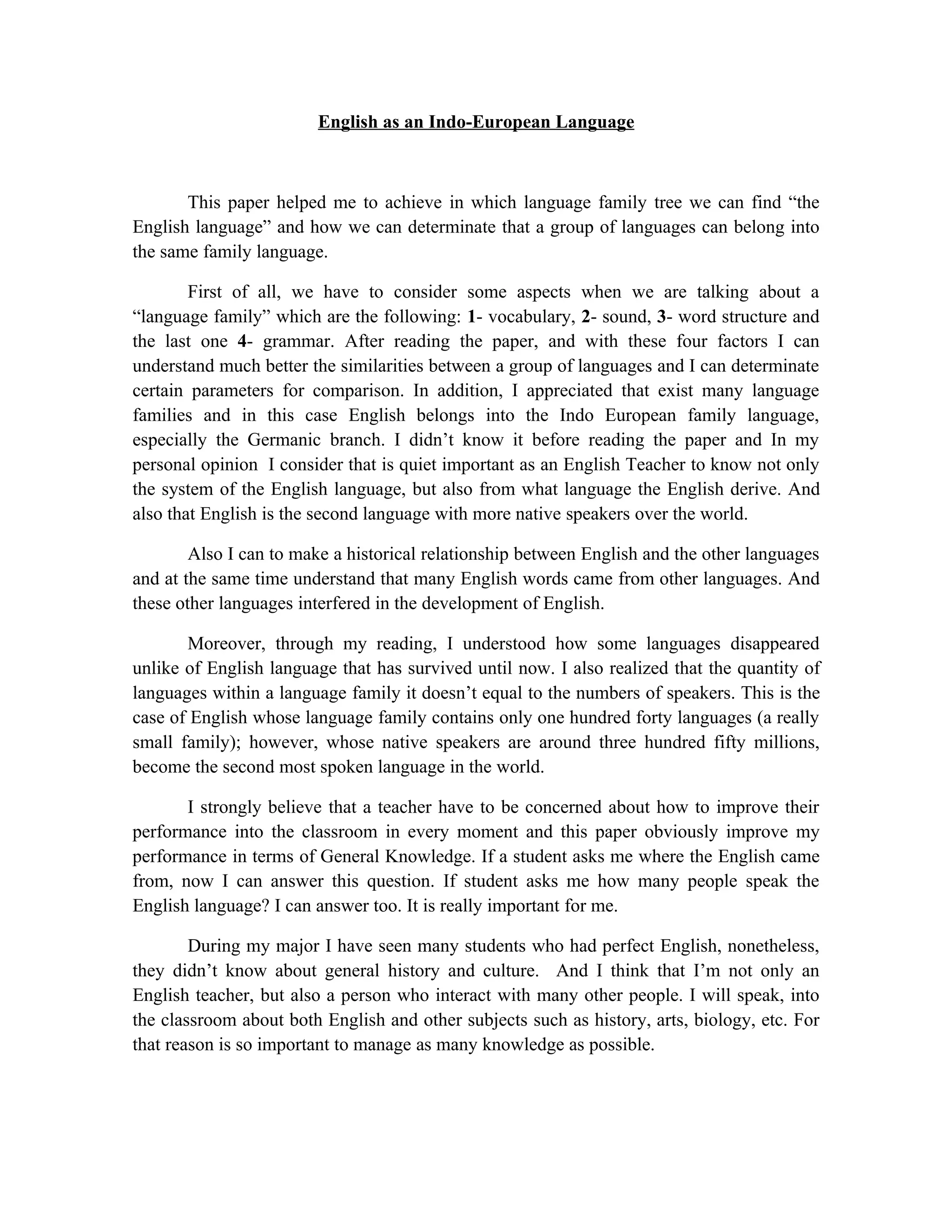 Reflection english as an indo.european language | DOC