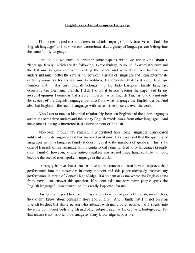 Reflection english as an indo.european language | DOC