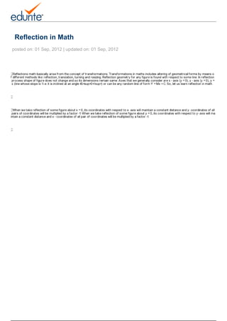 Reflection in Math | PDF