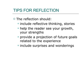 Reflection Tips | PPT