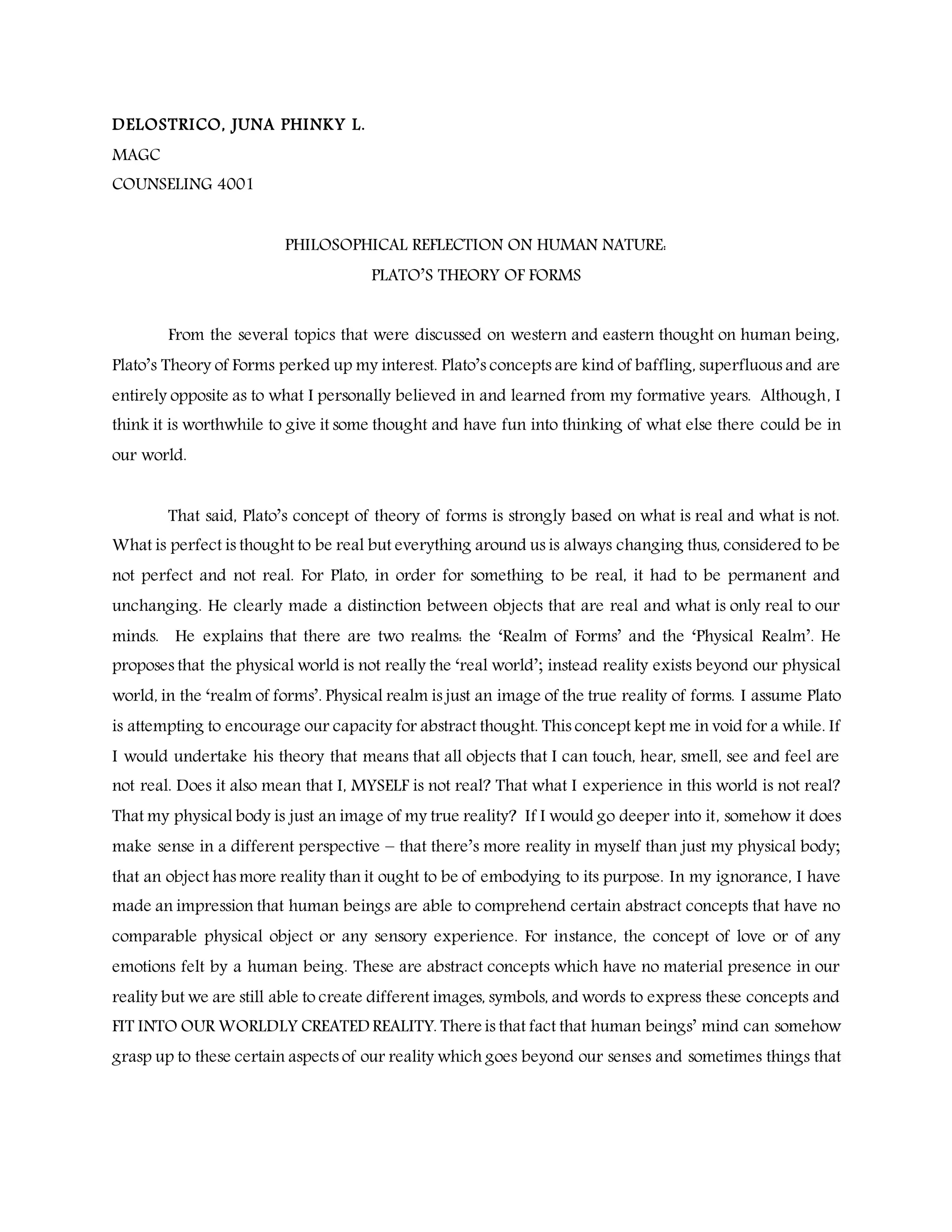 Human Nature - Plato | DOCX