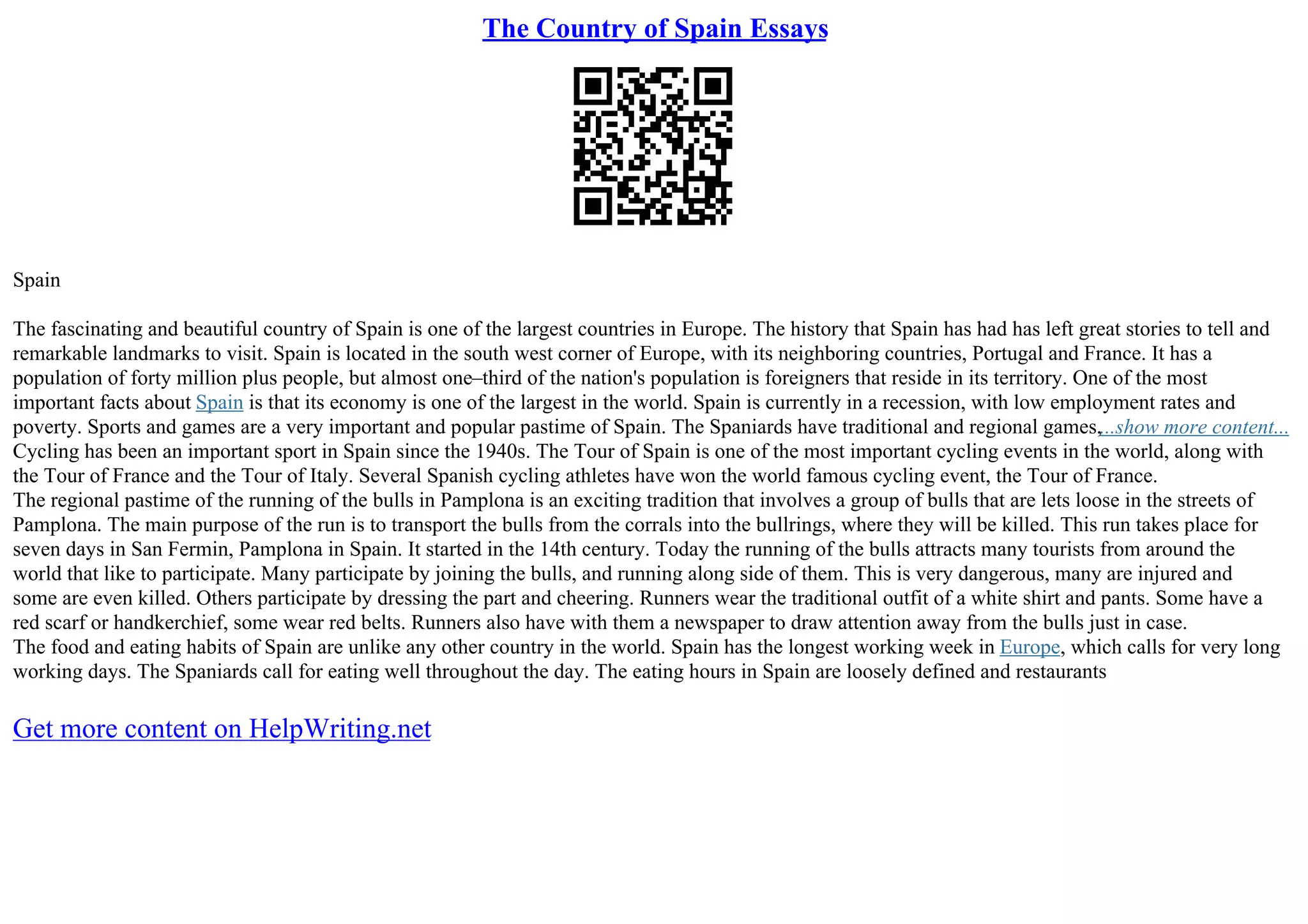 Reflection About Spain | PDF