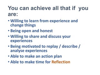 Reflection and reflective writing | PPT